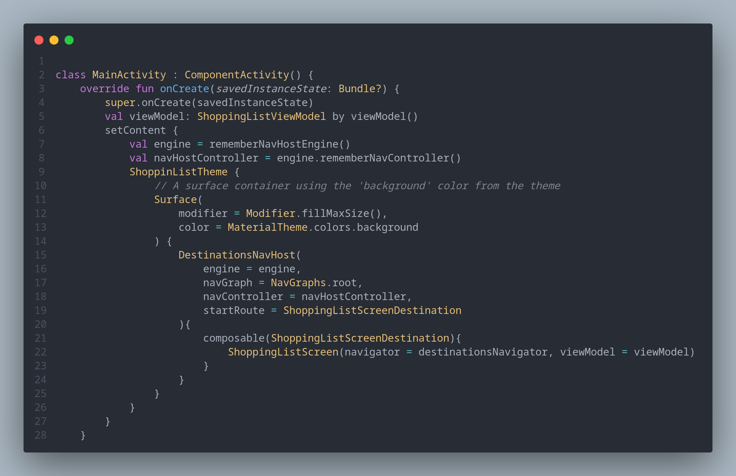 strange no such static method error when passing destination navigator to start screen of app ...