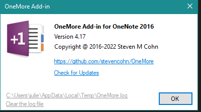 Add link to log file for error dialogs · Issue #608 · stevencohn/OneMore · GitHub