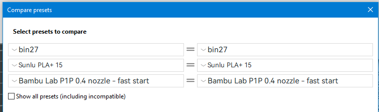 Make settings easier to compare · Issue #1731 · bambulab/BambuStudio ...