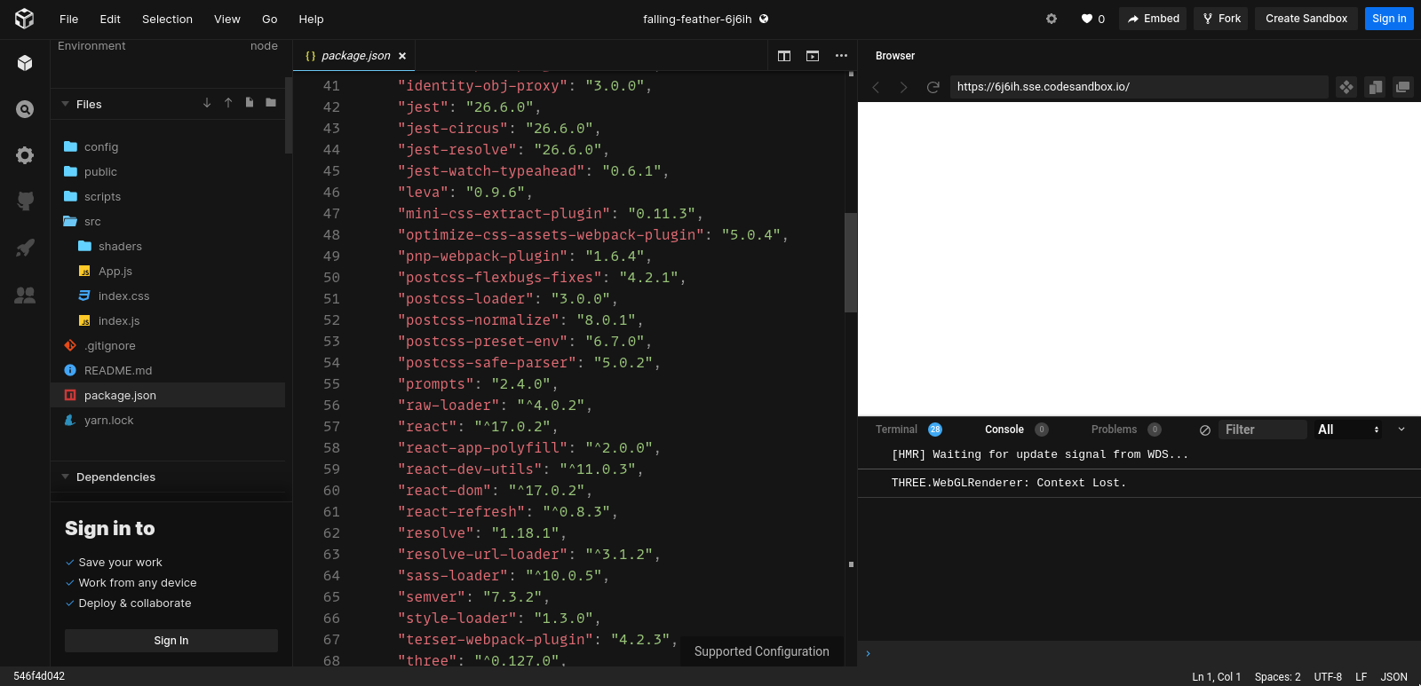 "THREE.WebGLRenderer: Context Lost" regression 0.9.4-0.9.6 · Issue #213 · pmndrs/leva · GitHub
