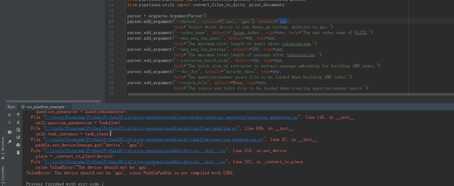 在运行代码时，报错 The device should not be 'gpu' · Issue #51298 · PaddlePaddle/Paddle · GitHub