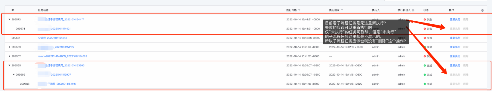 【3.26.0】子流程任务实例--重新执行/删除按钮调整 · Issue #6161 · TencentBlueKing/bk-sops · GitHub