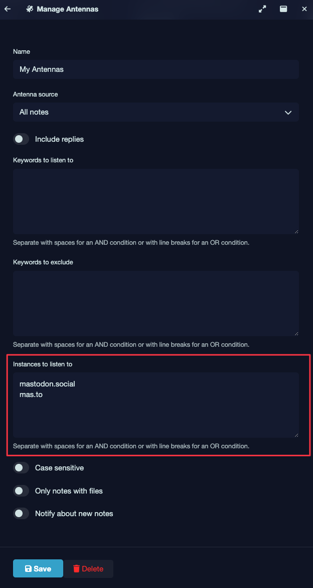 Allow listen instances in Antenna · Issue #9214 · misskey-dev/misskey · GitHub