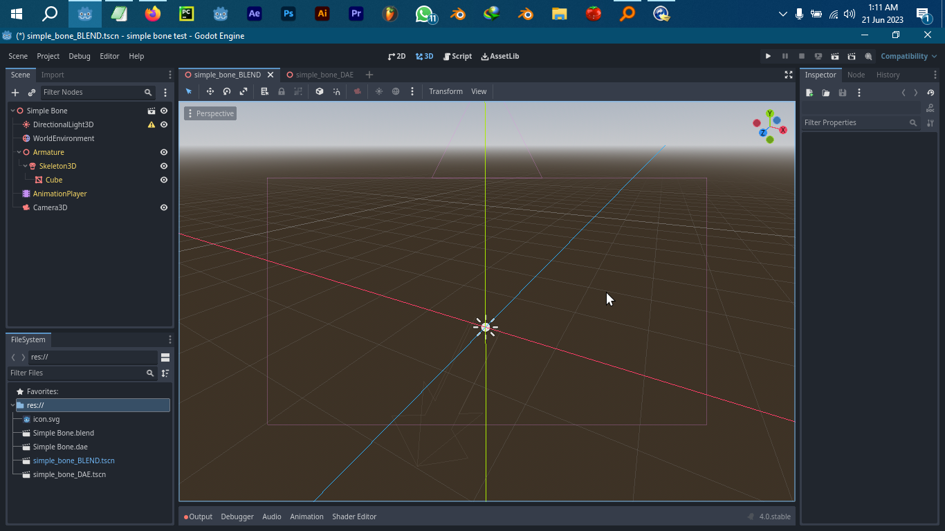 DAE skeleton Animations from Blender do not deform the mesh · Issue ...