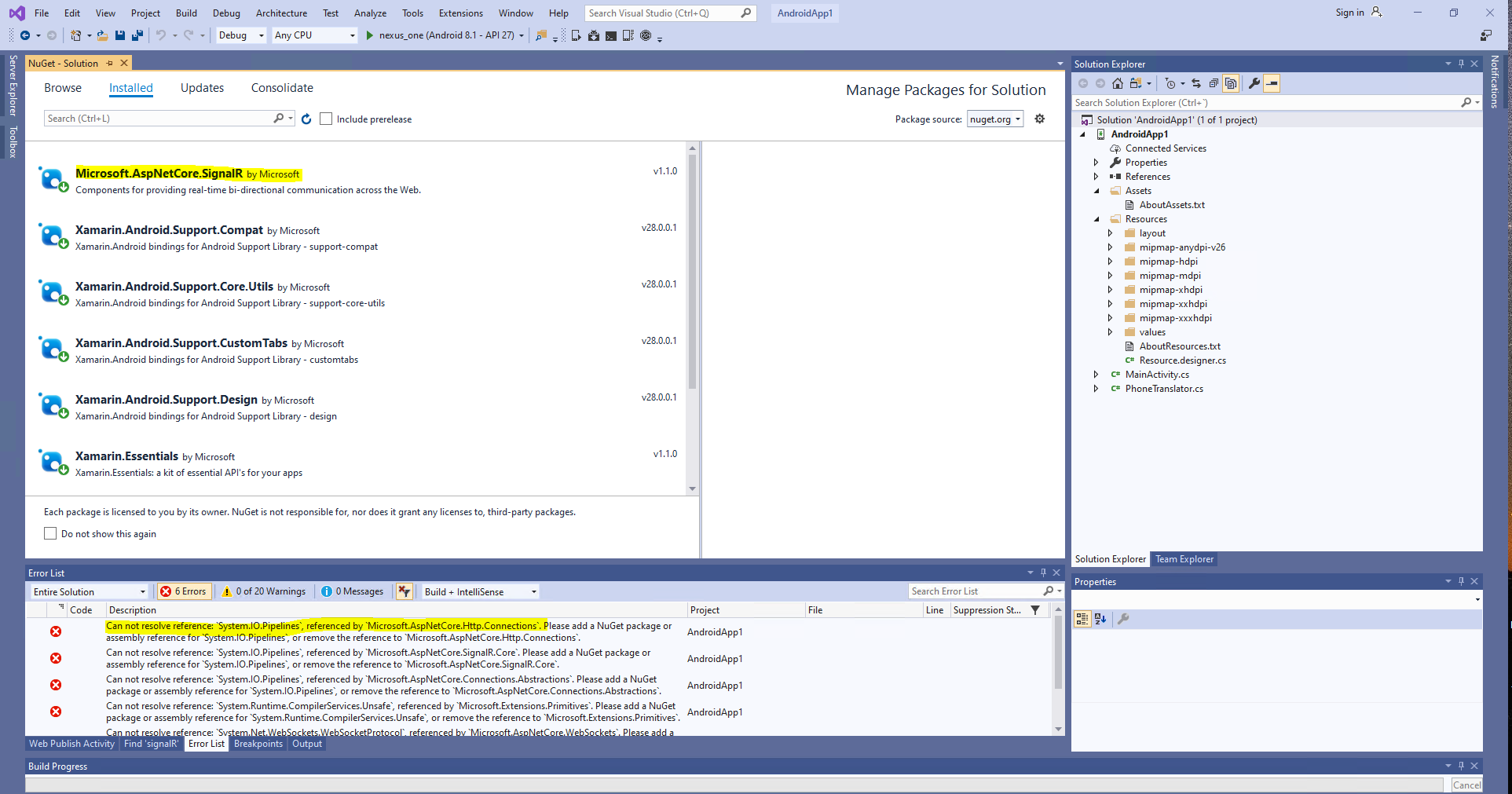 Xamarin And Signalr Can Not Resolve References · Issue 3191 · Dotnet Android · Github