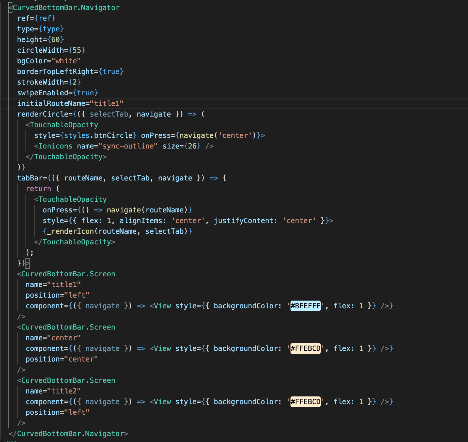 Circle open screen · Issue #9 · hoaphantn7604/react-native-curved-bottom-bar · GitHub