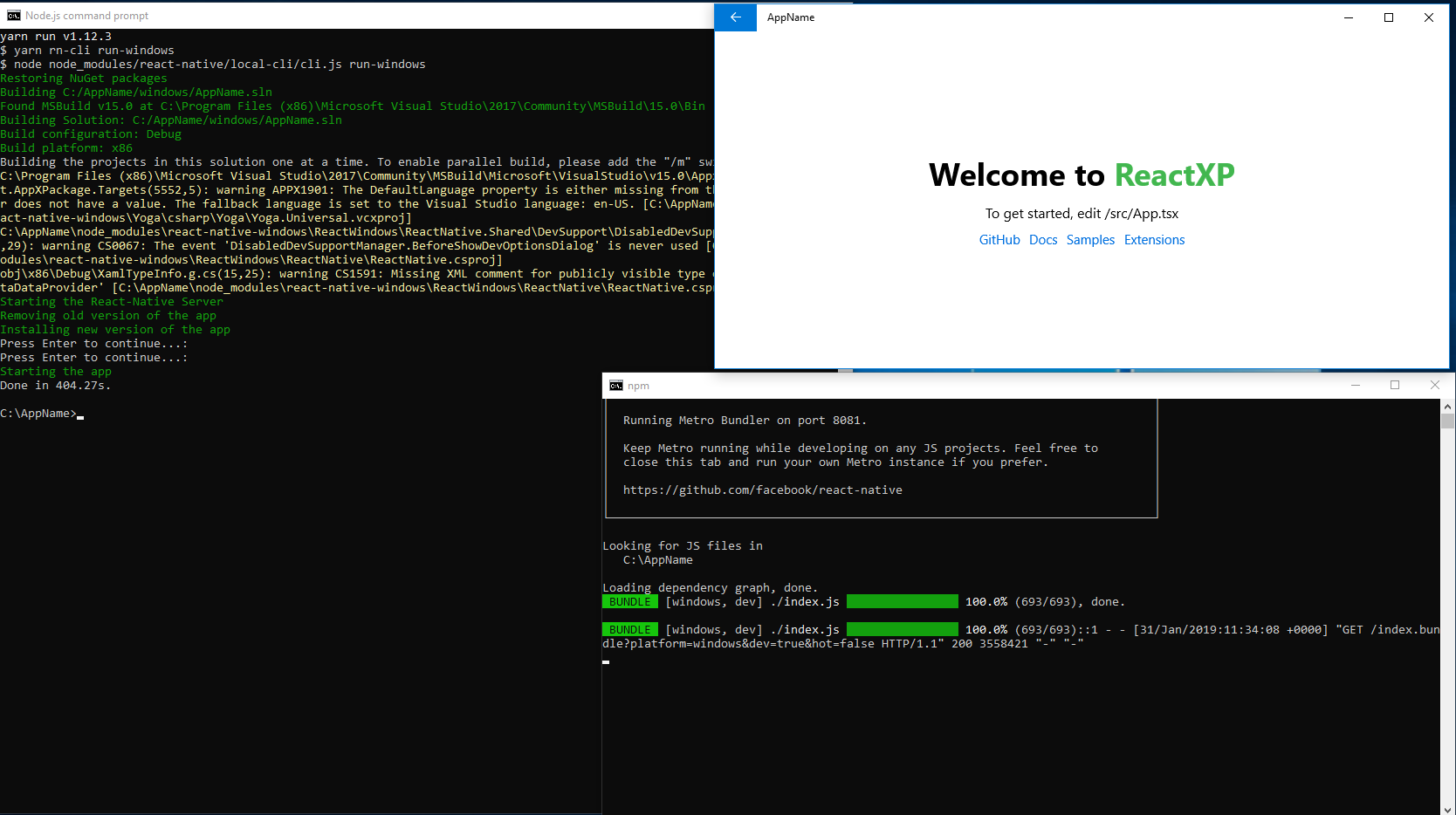 Various errors while trying to run Windows app · Issue #10 · a-tarasyuk/create-rx-app · GitHub