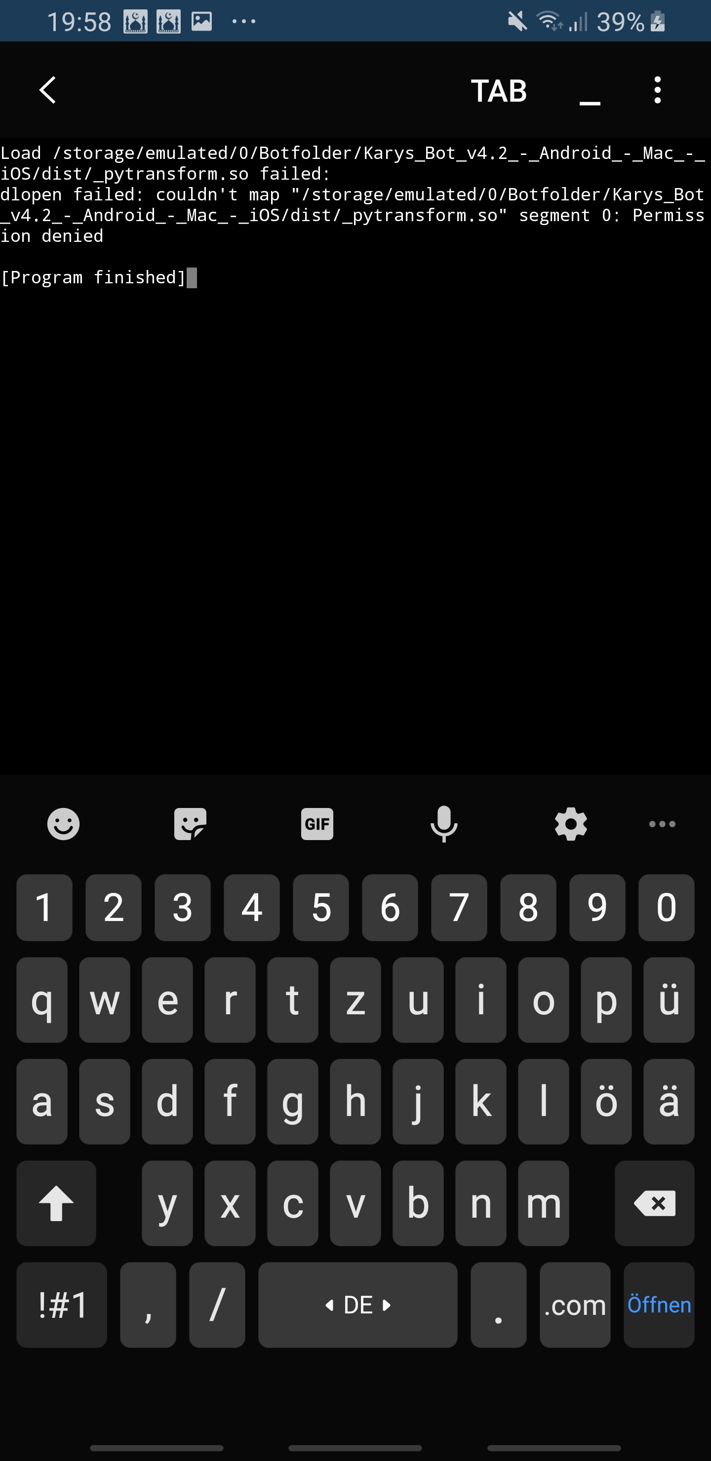 Couldn't map segment 0 permission denied. · Issue #115 · dashingsoft ...