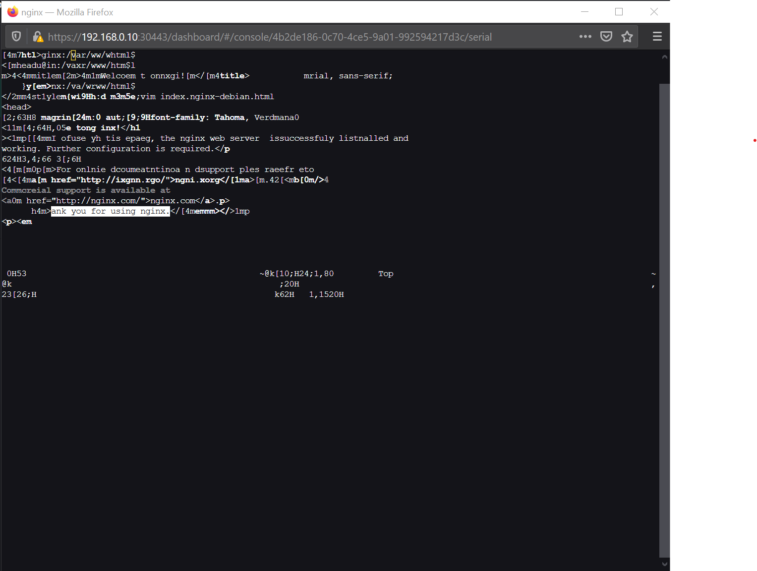 [BUG] Console output garbled · Issue #751 · harvester/harvester · GitHub