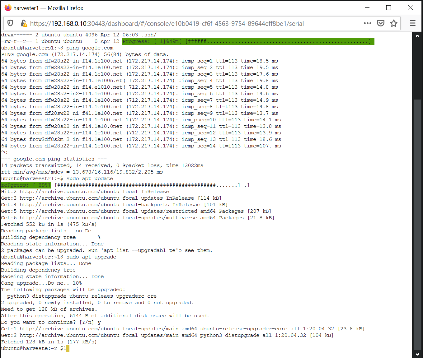 [BUG] Console output garbled · Issue #751 · harvester/harvester · GitHub