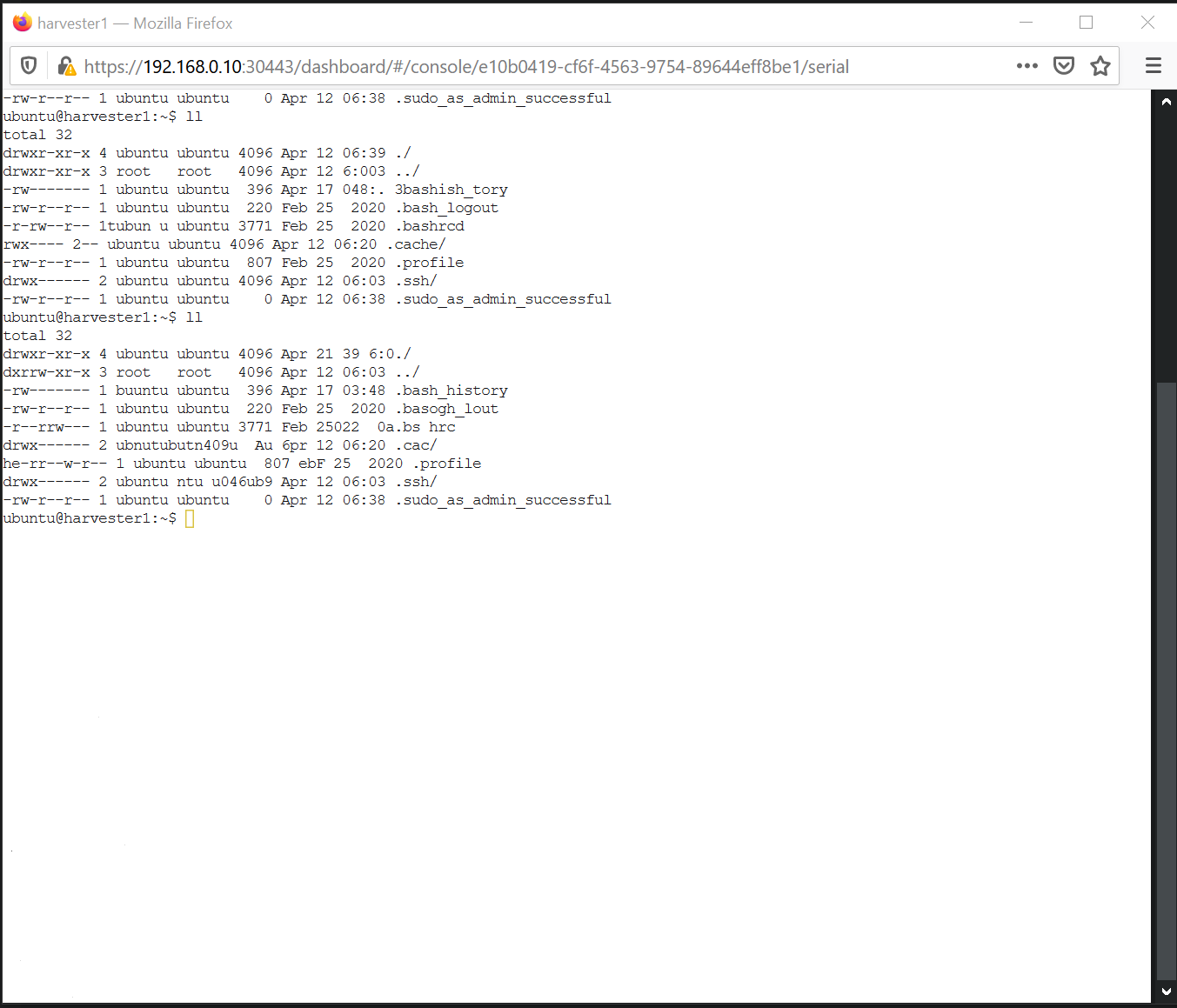 [BUG] Console output garbled · Issue #751 · harvester/harvester · GitHub