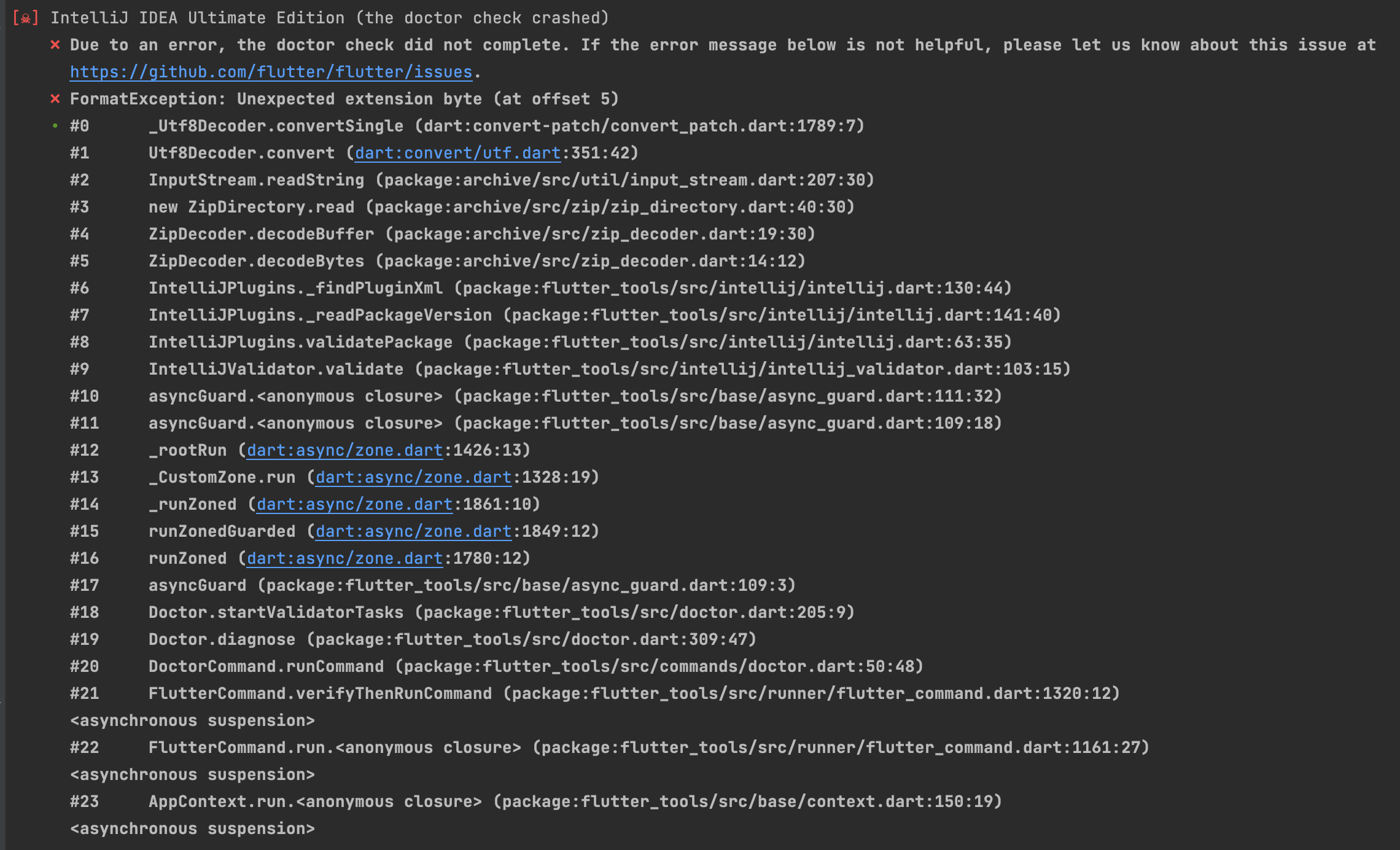 The Doctor Check Crashed · Issue 98796 · Flutterflutter · Github