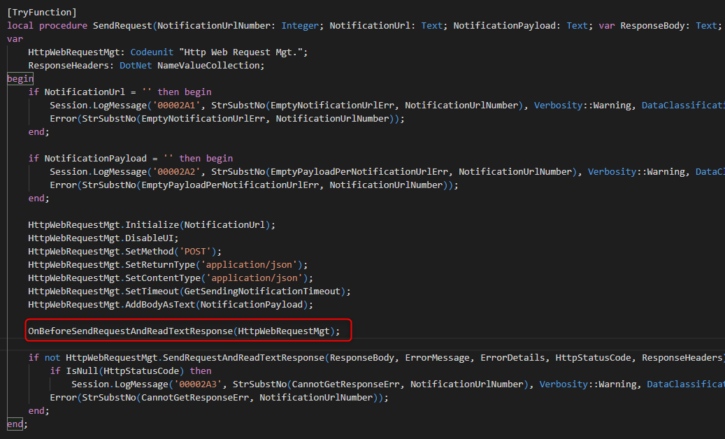 [Event Request] codeunit 6154 "API Webhook Notification Send": SendRequest · Issue #10656 ...