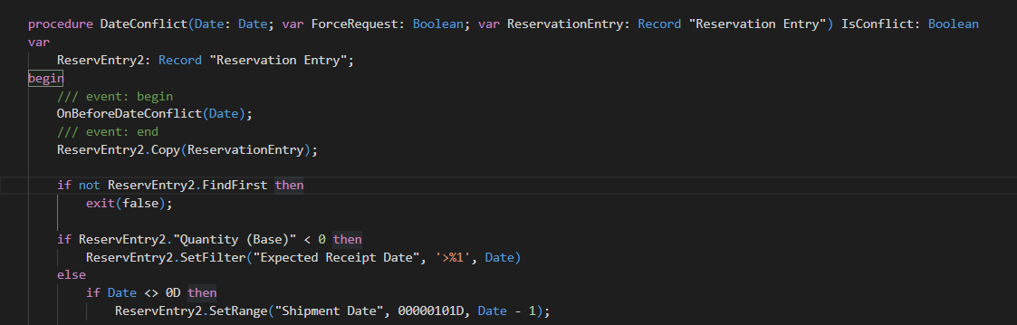 [Event Request] codeunit 99000815 "Reservation-Check Date Confl.": DateConflict · Issue #9497 ...