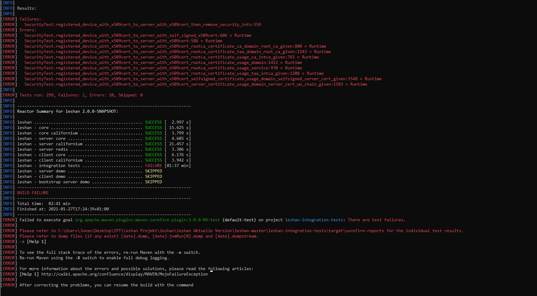 build failure · Issue #952 · eclipse-leshan/leshan · GitHub