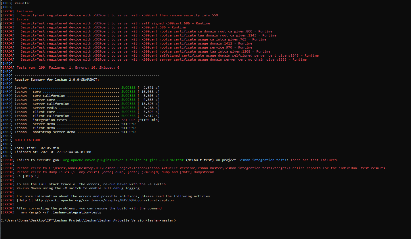 build failure · Issue #952 · eclipse-leshan/leshan · GitHub