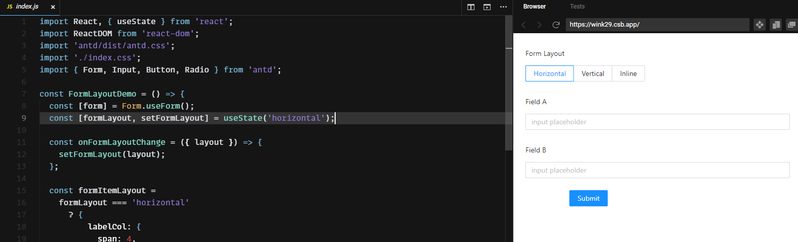 支持禁用form组件默认的响应式样式 · Issue #33852 · ant-design/ant-design · GitHub
