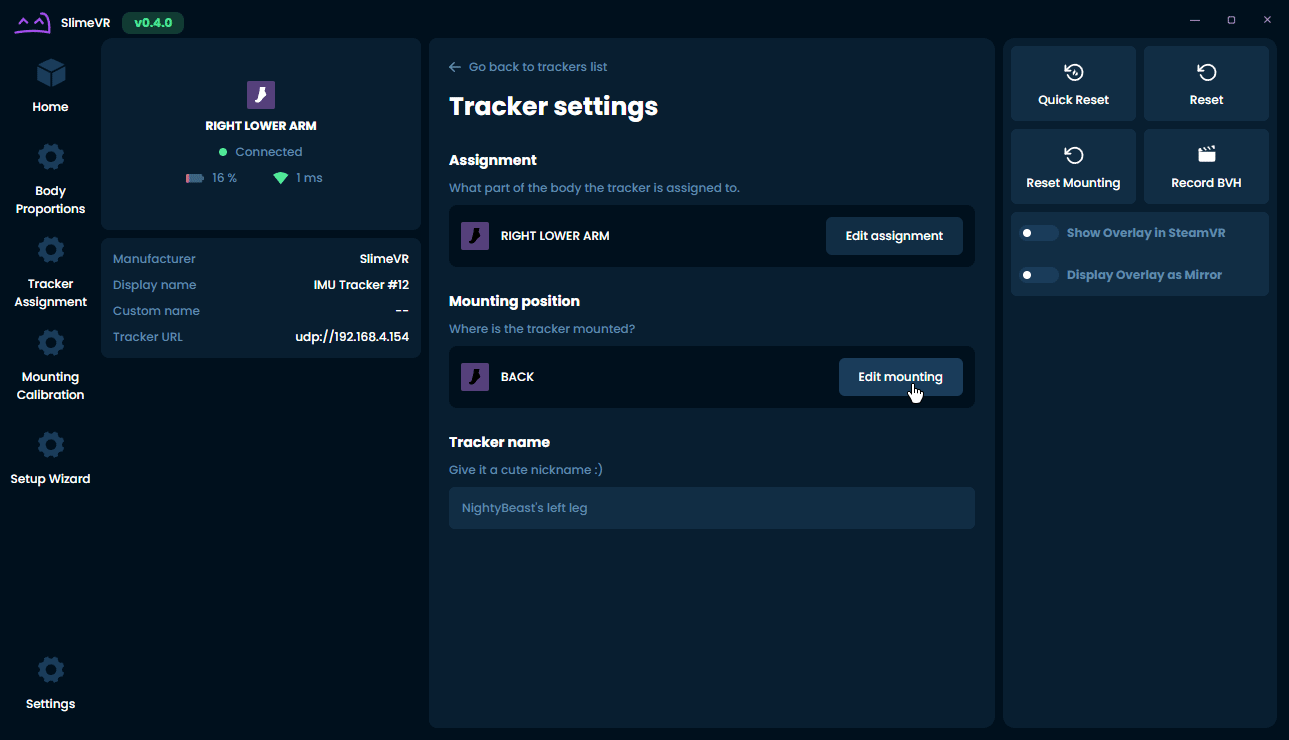 "Mounting Rotation" in GUI doesn't work anymore · Issue #332 · SlimeVR/SlimeVR-Server · GitHub
