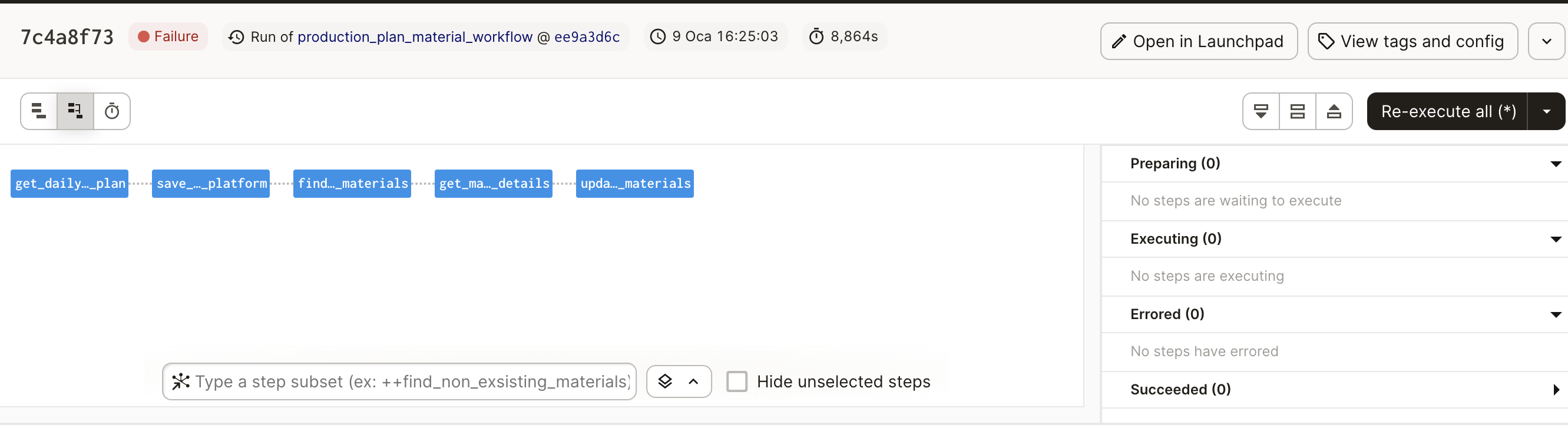 Dagit not show failed step in case of failure · Issue #11580 · dagster-io/dagster · GitHub