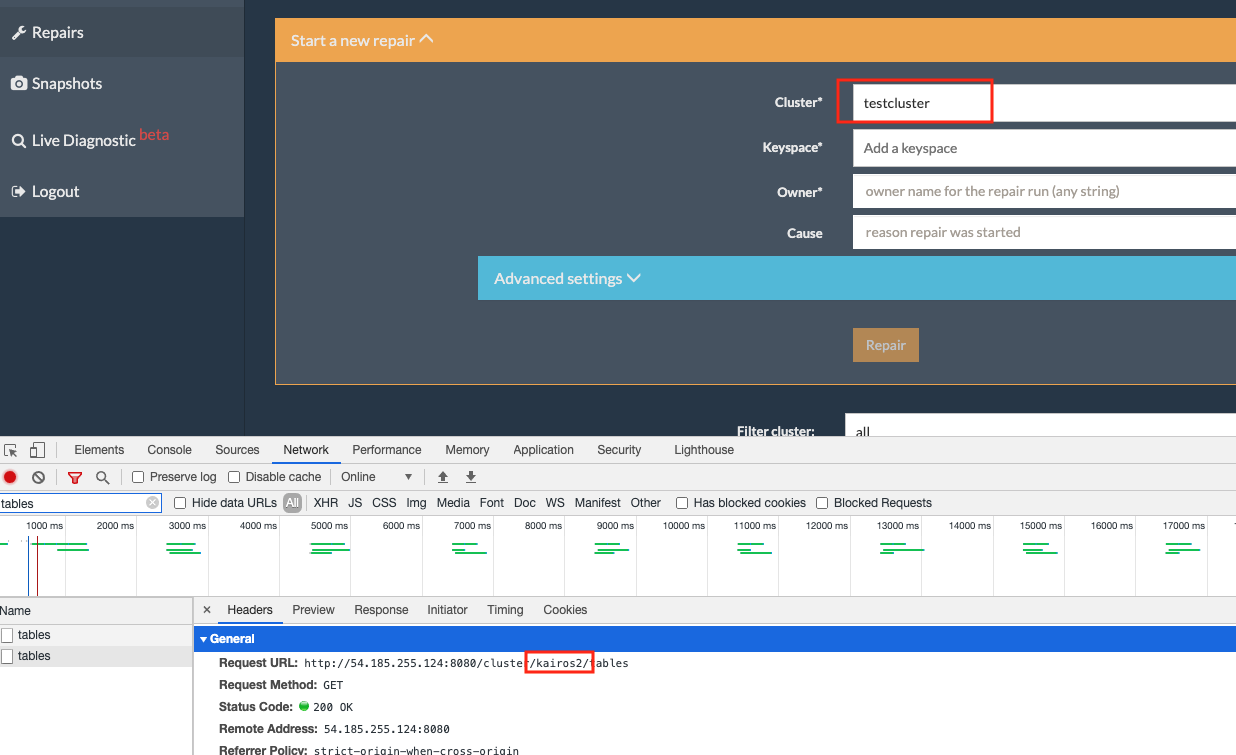 Unable to schedule repair for specific keyspace. · Issue #979 · thelastpickle/cassandra-reaper ...
