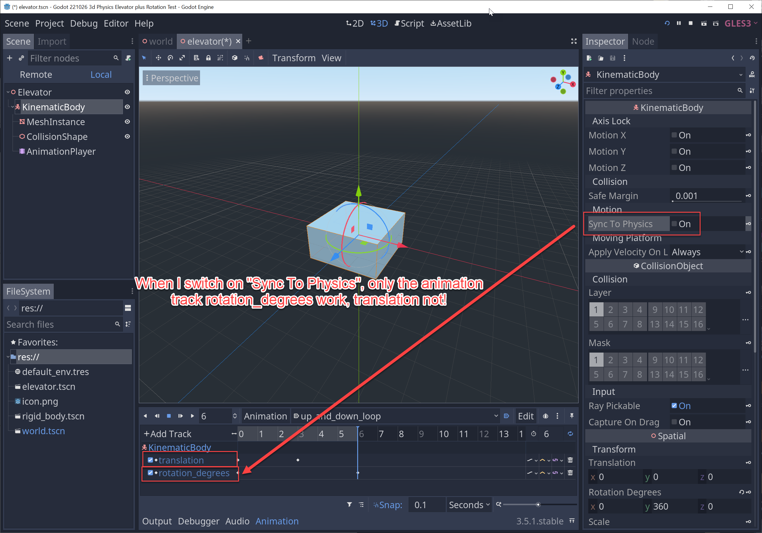 Bug Kinematicbody Property Motionsynctophysics Works Only With One Animation Track · Issue 