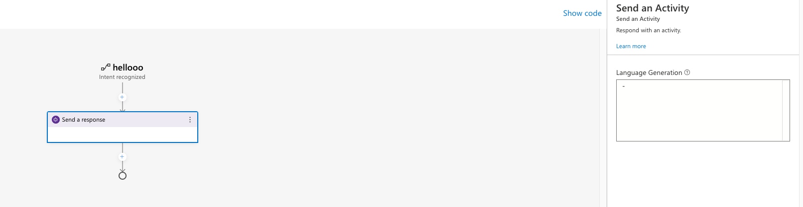 Send a response action gets created with Send an Activity as the name ...