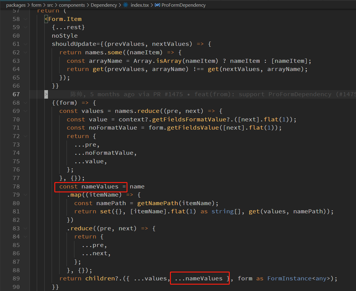 🐛[BUG] ProFormDependency 包含多个嵌套依赖项时无法正确获取依赖项的值 · Issue #2888 · ant-design/pro-components · GitHub