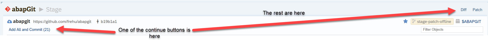 Positioning of action buttons · Issue #3769 · abapGit/abapGit · GitHub