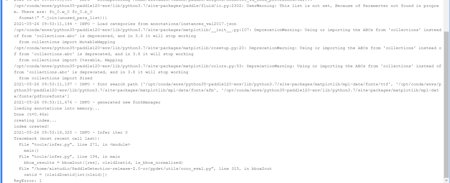 使用预训练模型进行infer报错 · Issue #3169 · PaddlePaddle/PaddleDetection · GitHub