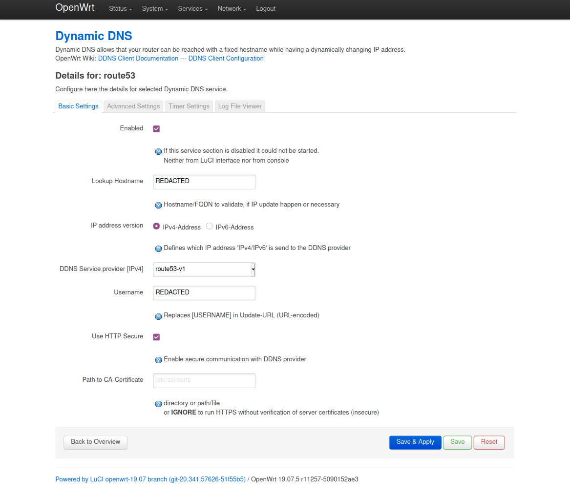 ddns-scripts_route53-v1: LUCI doesn't show fields for `password` and `domain` · Issue #14477 ...