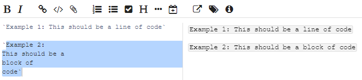 More intelligent behaviour of code and code-block markdown · Issue #1606 · laurent22/joplin · GitHub