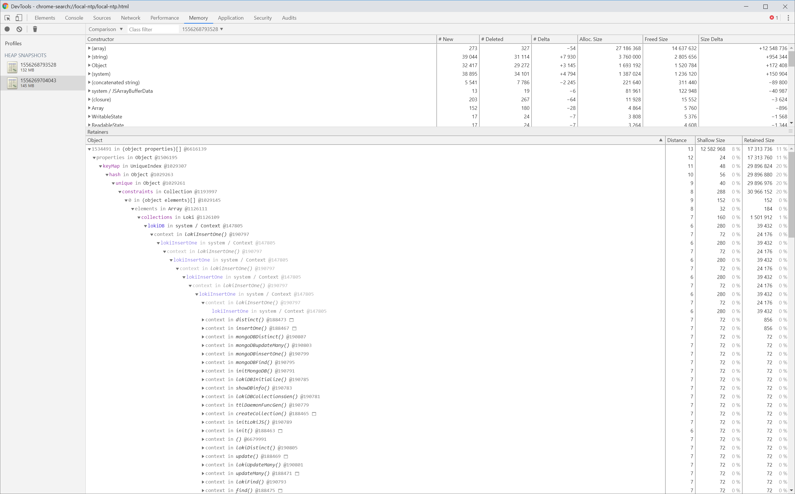 memory leak for removeCollection · Issue #746 · techfort/LokiJS · GitHub