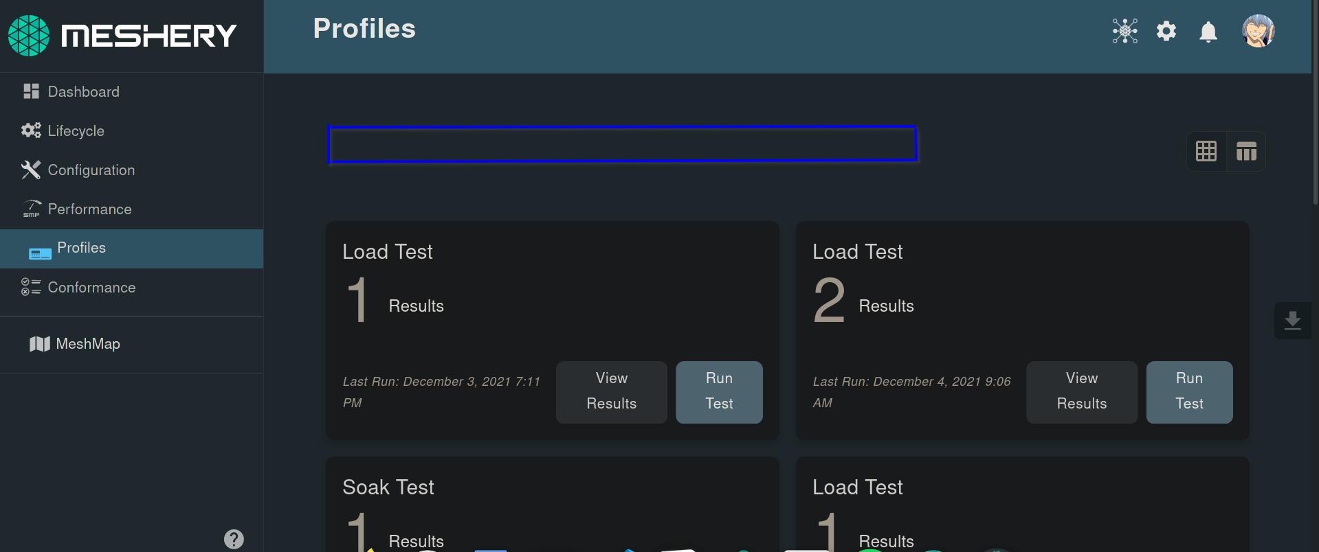[UI] Need Search feature for Performance Profile · Issue #4728 · meshery/meshery · GitHub