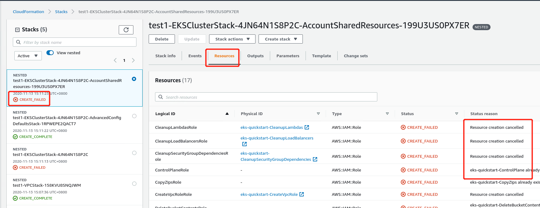 KubeSphere on AWS Quickstart occured an error "The following resource(s) failed to create ...