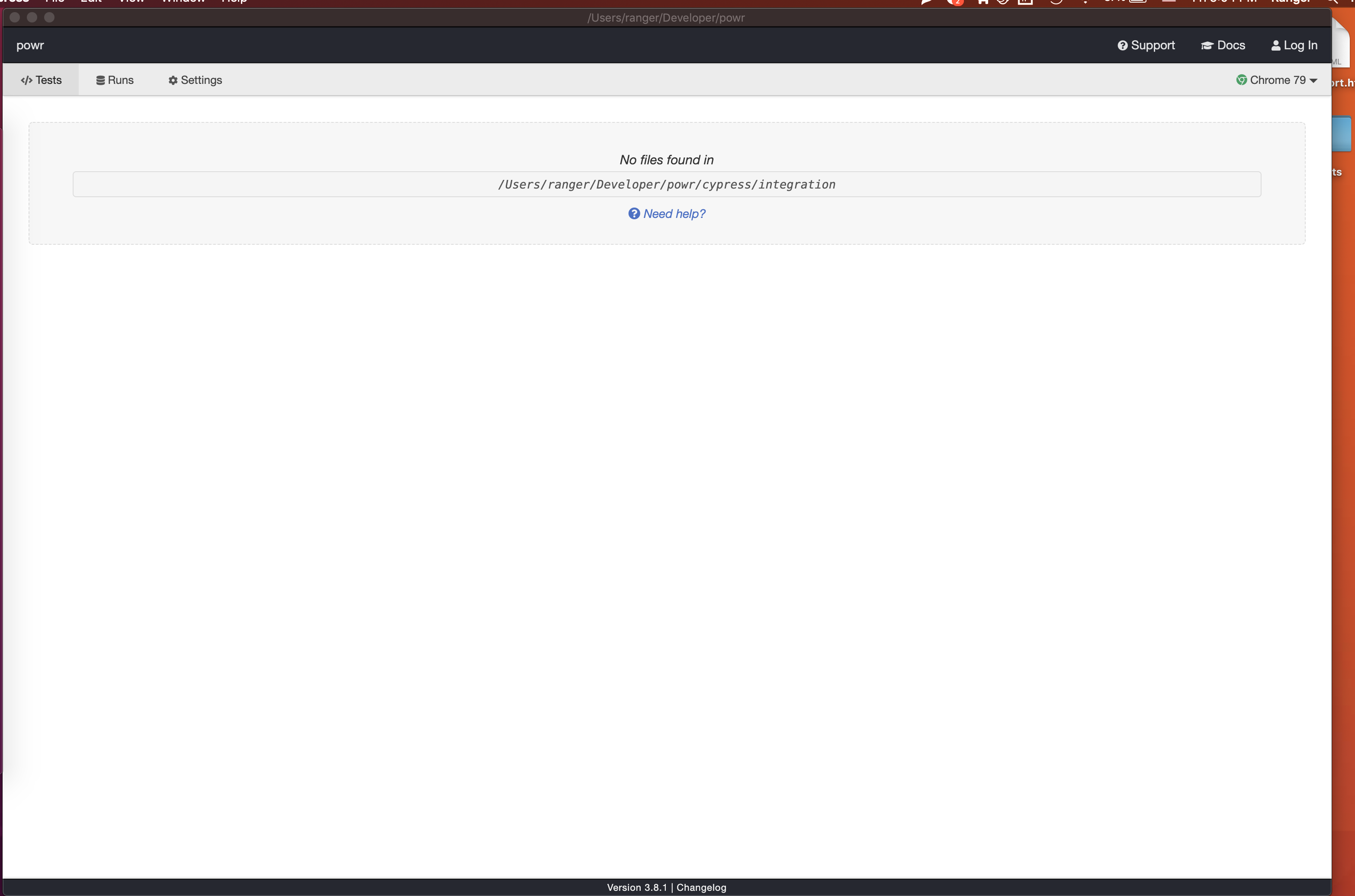 No Files Found In Error When Trying Add Config Testfiles Js