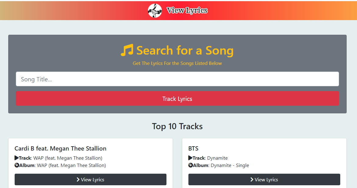 GitHub - Shivamk99/view-lyrics: lyrics search app with musixmatch api where we can search for a ...