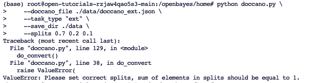 UIE doccano.py 脚本划分数据集报错 · Issue #2383 · PaddlePaddle/PaddleNLP · GitHub