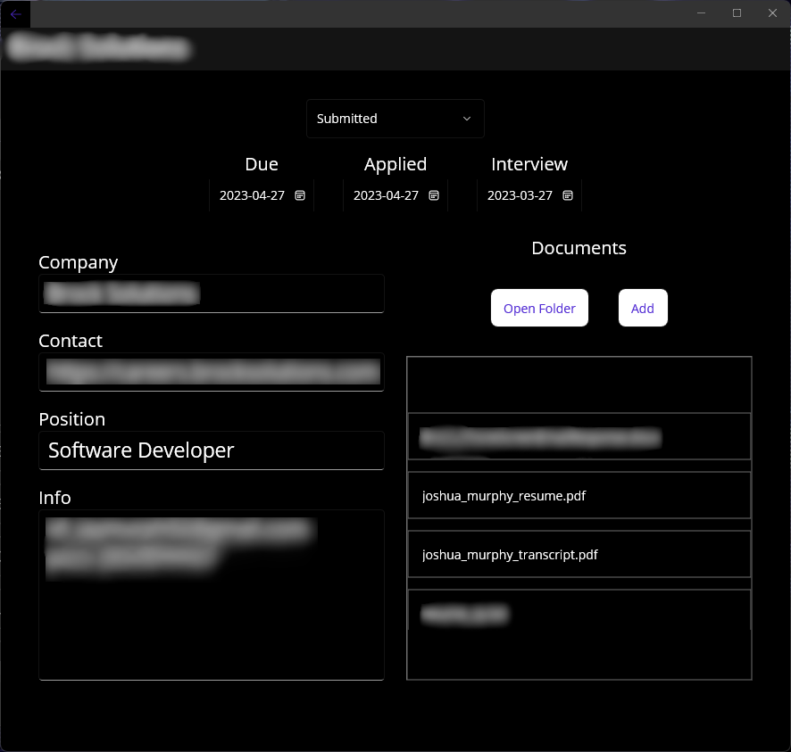 GitHub - JayMurph/GetAJob: Job application organizer