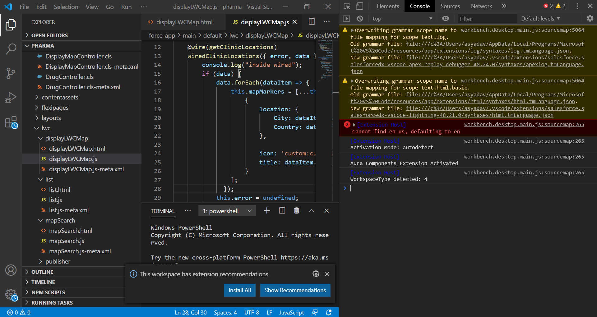 I am facing some issues in integration between salesforce and VS code, sfdx commands are not ...