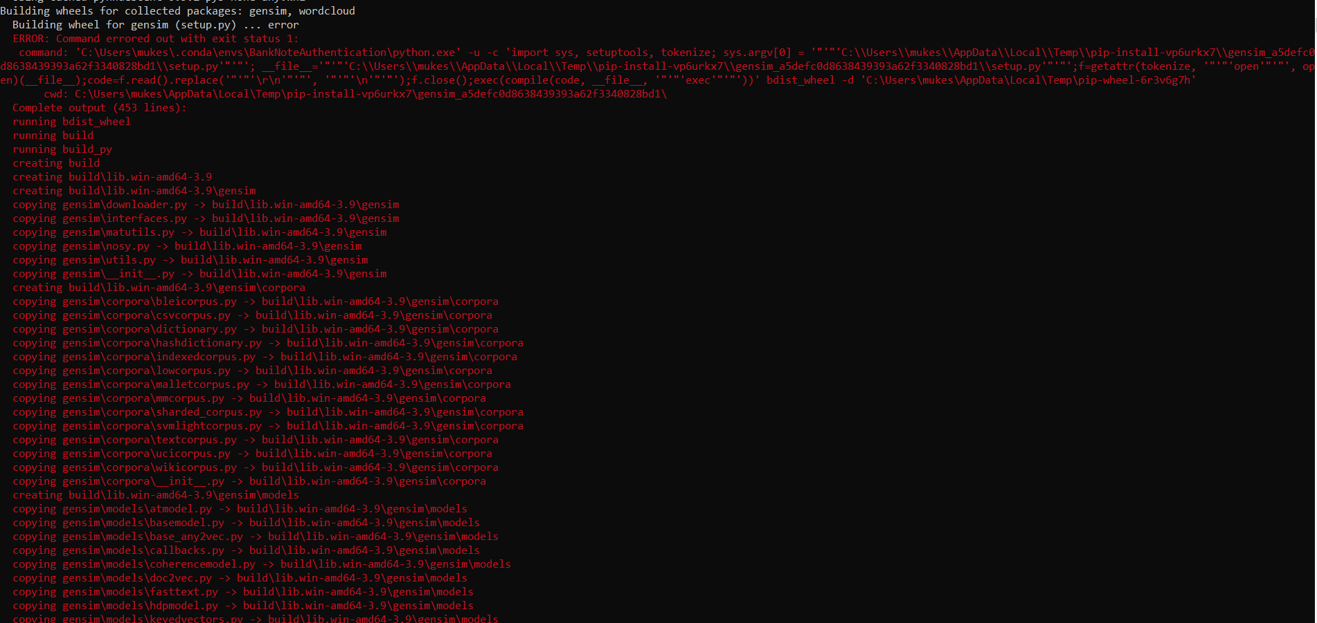 Unable To Install Pycaret On My Virtual Envioronment · Issue 1113 · Pycaret Pycaret · Github