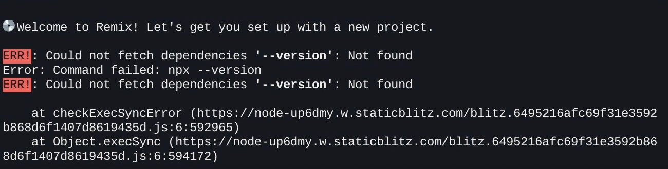 npx create-remix returns errror · Issue #640 · stackblitz/webcontainer-core · GitHub