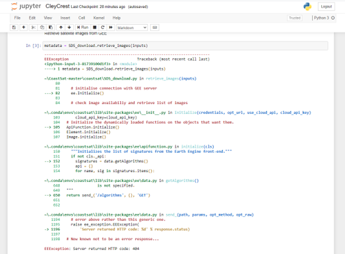 EEE error · Issue #158 · kvos/CoastSat · GitHub