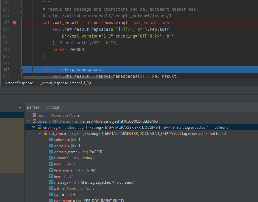 Type 'NoneType' cannot be serialized (lxml.etree.tostring) · Issue #127 · scrapli/scrapli ...