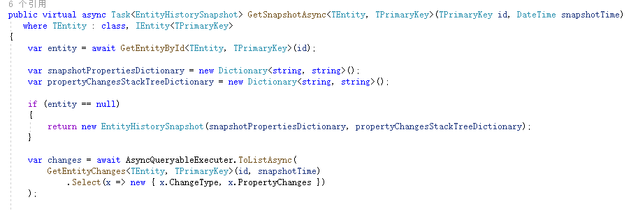 EntitySnapshotManager.GetSnapshotAsync() throw a exception"cannot access a disposed object ...