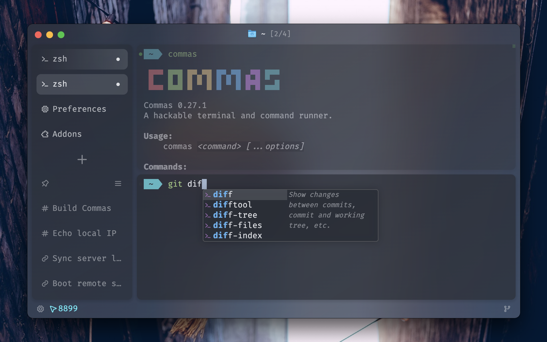 GitHub - CyanSalt/commas: A hackable, pluggable terminal, and also a command runner.
