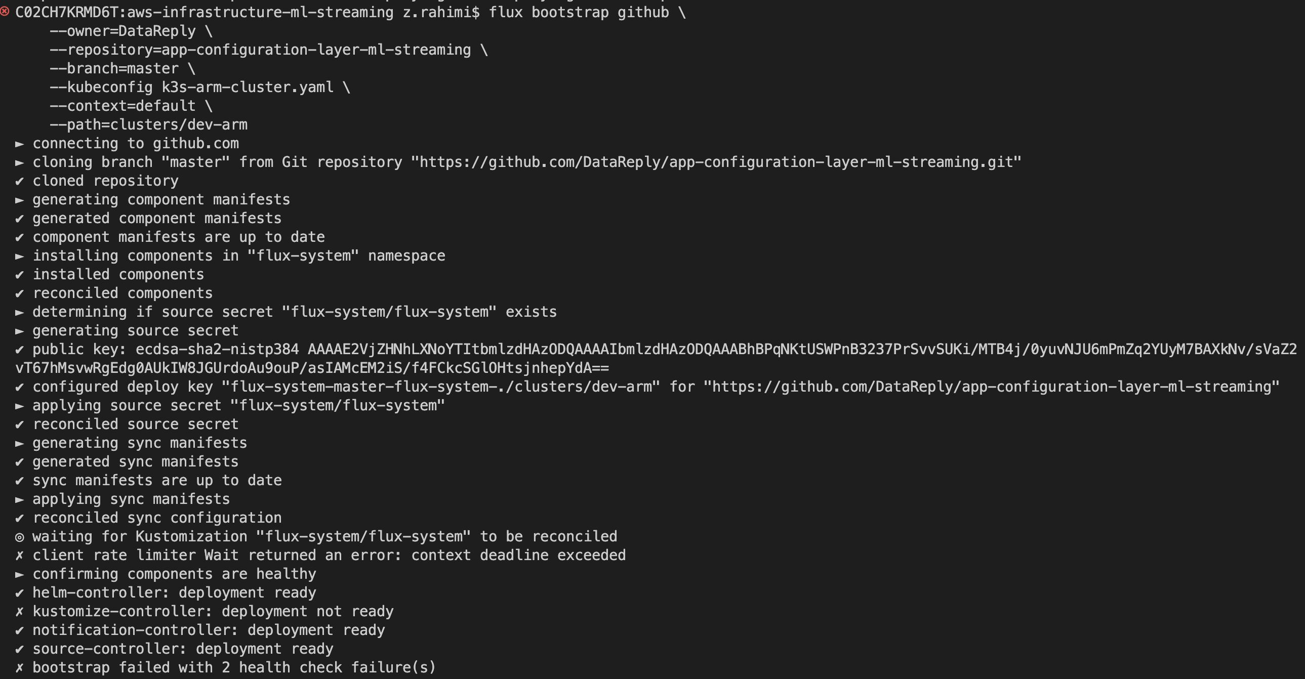 Bootstrap fails with 2 health checks. Also Issues with Strimizi ... Bootstrap fails with 2 health checks. Also Issues with Strimizi ...