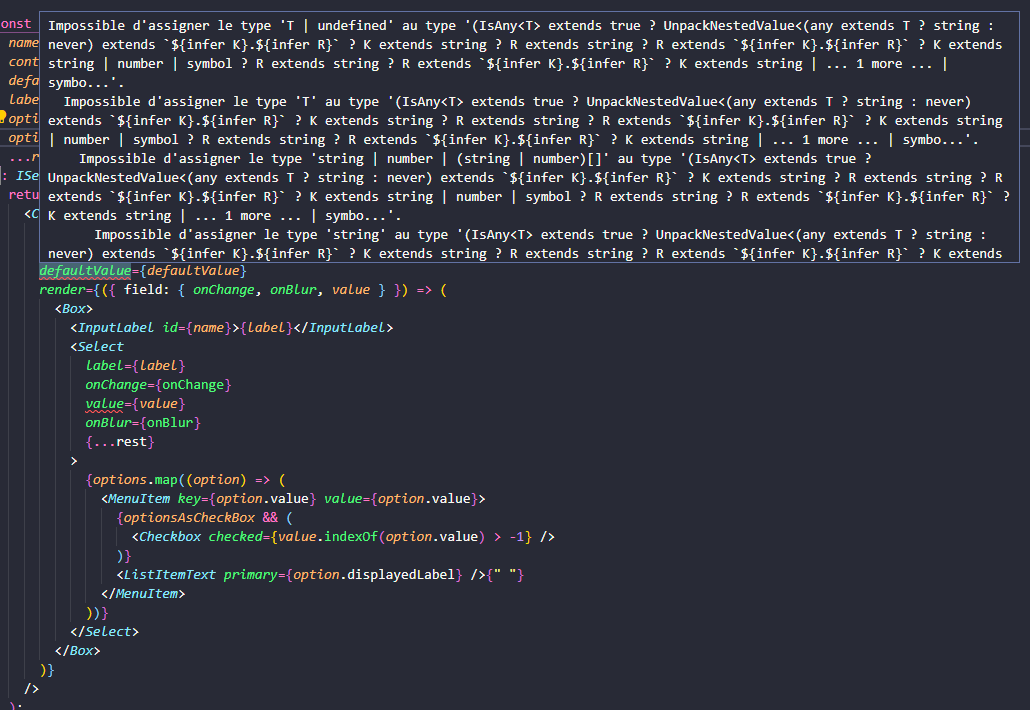 Type Of Defaultvalue Expected By Usecontroller Cannot Be Defined In Reusable Input · React Hook