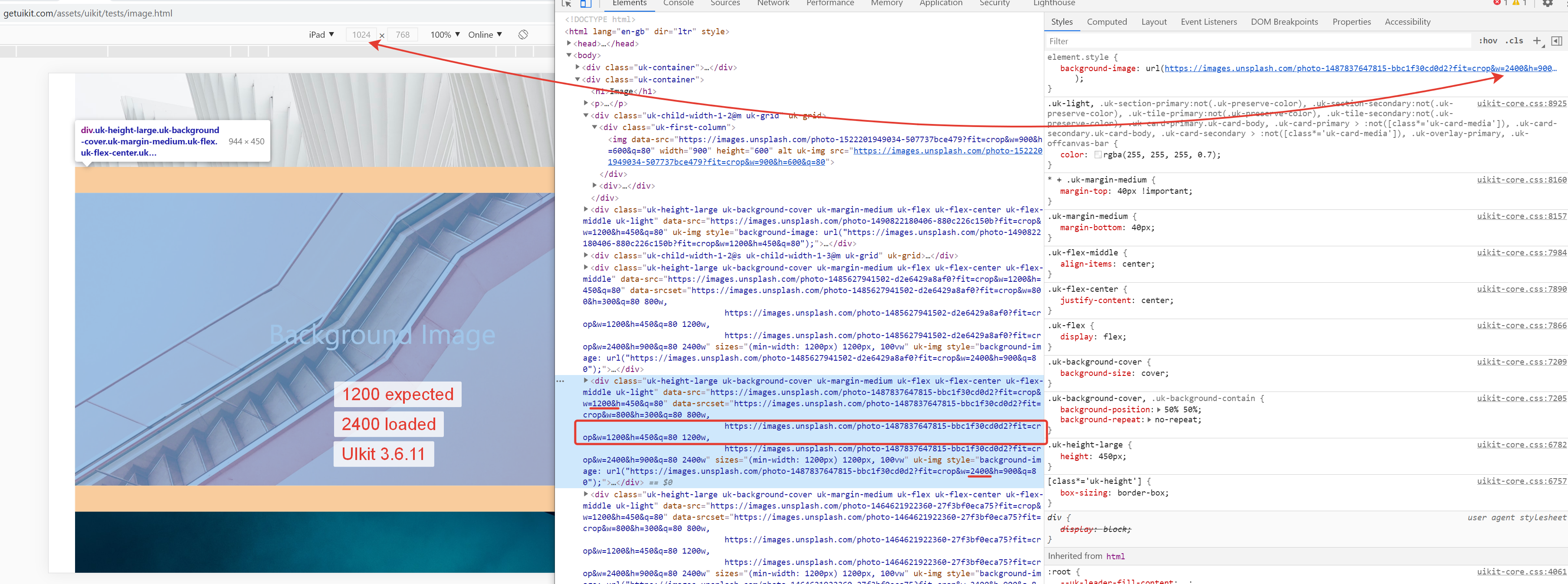 Uk Img Not Working For Background Images With Data Srcset · Issue 4383