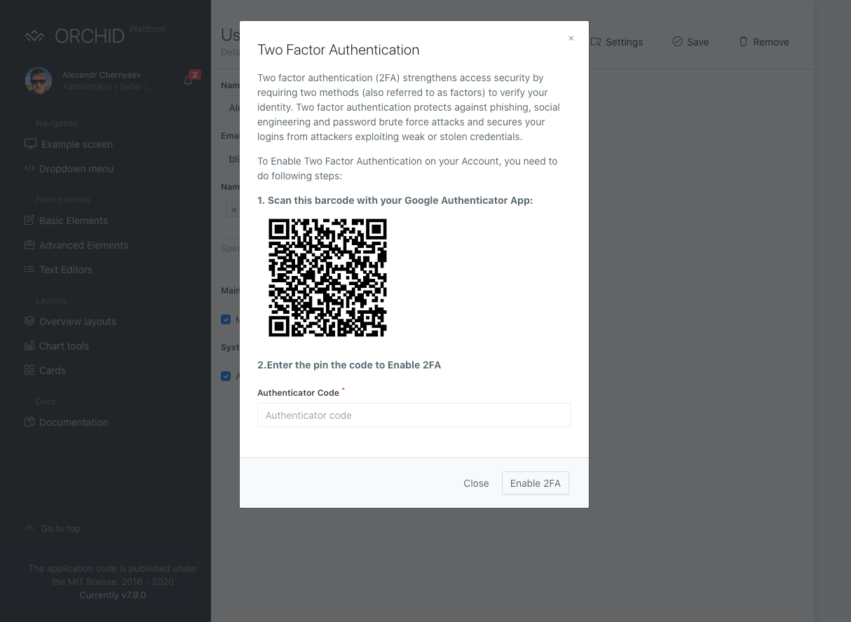 Two-Factor authentication using TOTP · Issue #1132 · orchidsoftware/platform · GitHub