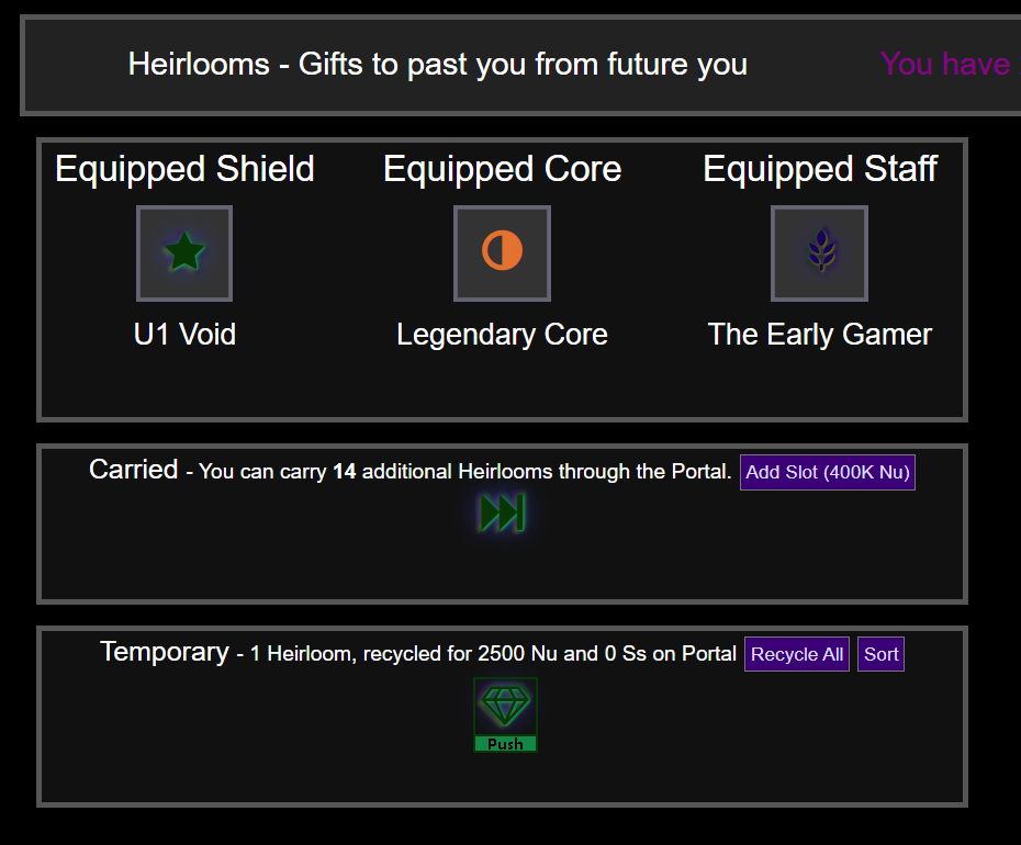Allow the player to give Heirloom icons an additional, short name, that ...